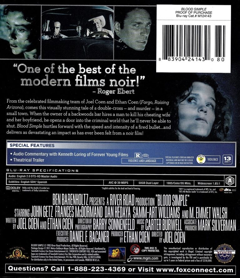 Blood Simple Blu-Ray – fílmico