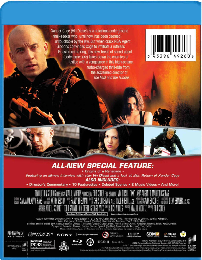 xXx 15th Anniversary Edition Blu-Ray – fílmico