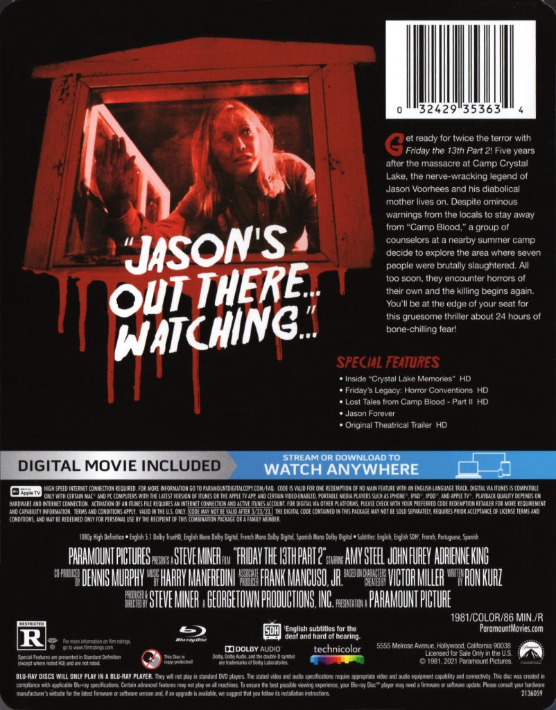 Friday the 13th UHD4K Part 2 (Paramount Scares Collection / 40th ...