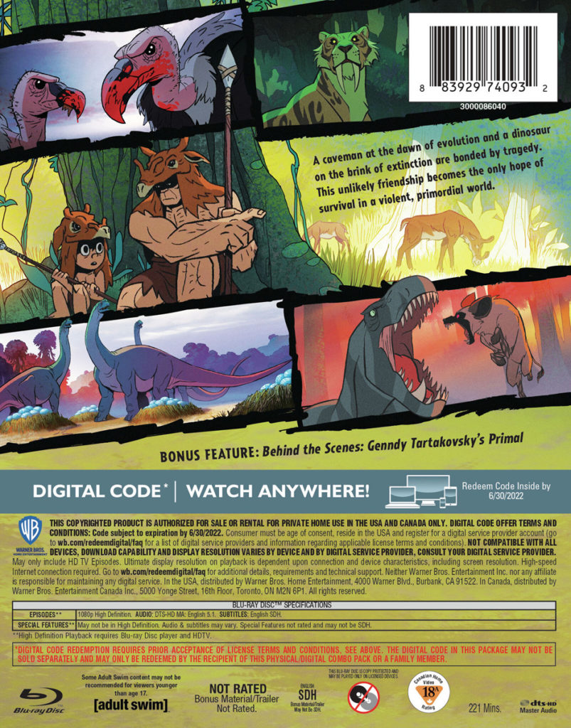 Genndy Tartakovsky’s Primal: The Complete First Season Blu-Ray – fílmico
