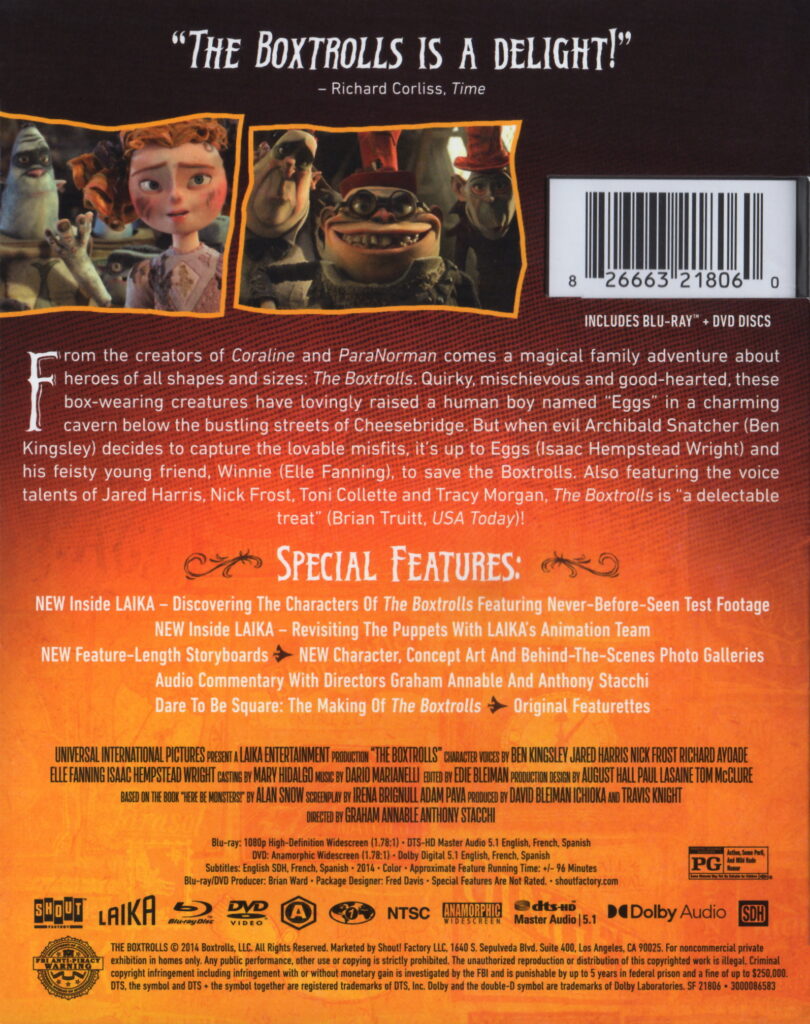 The Boxtrolls Blu-Ray+DVD – fílmico