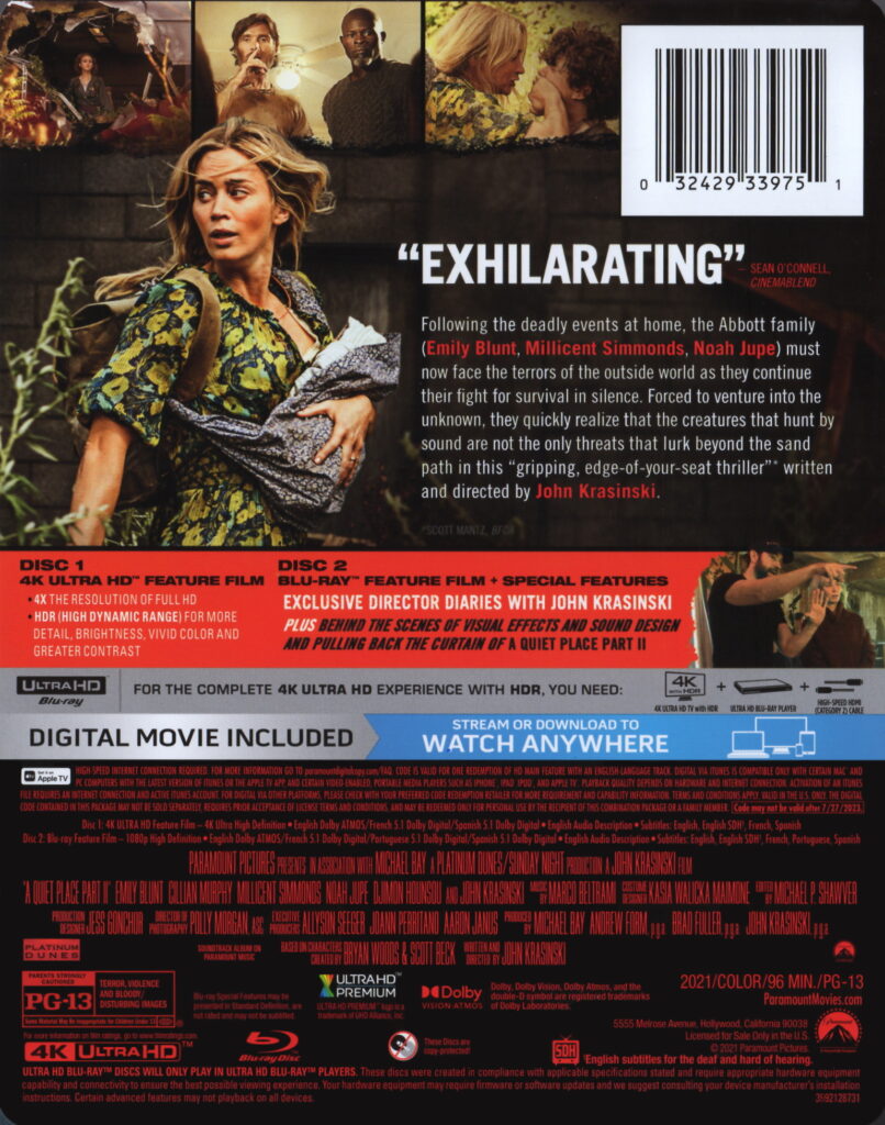 A Quiet Place Part II UHD4K + Blu-Ray (Steelbook) – fílmico