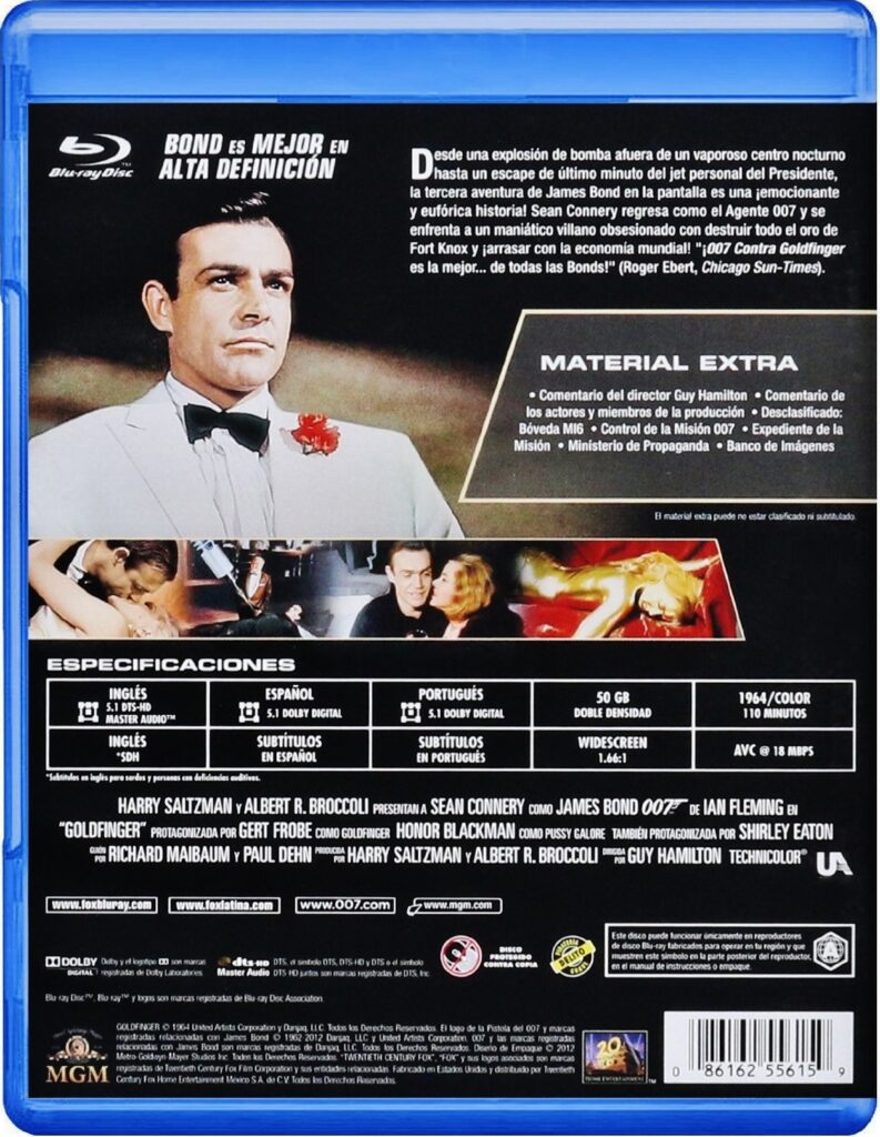 007 Goldfinger (James Bond 007 contra Goldfinger) Blu-Ray – fílmico